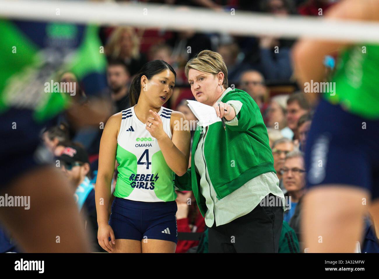 Madison, Wisconsin, USA. 13th Mar, 2025. LOVB Omaha head coach SUZIE ...