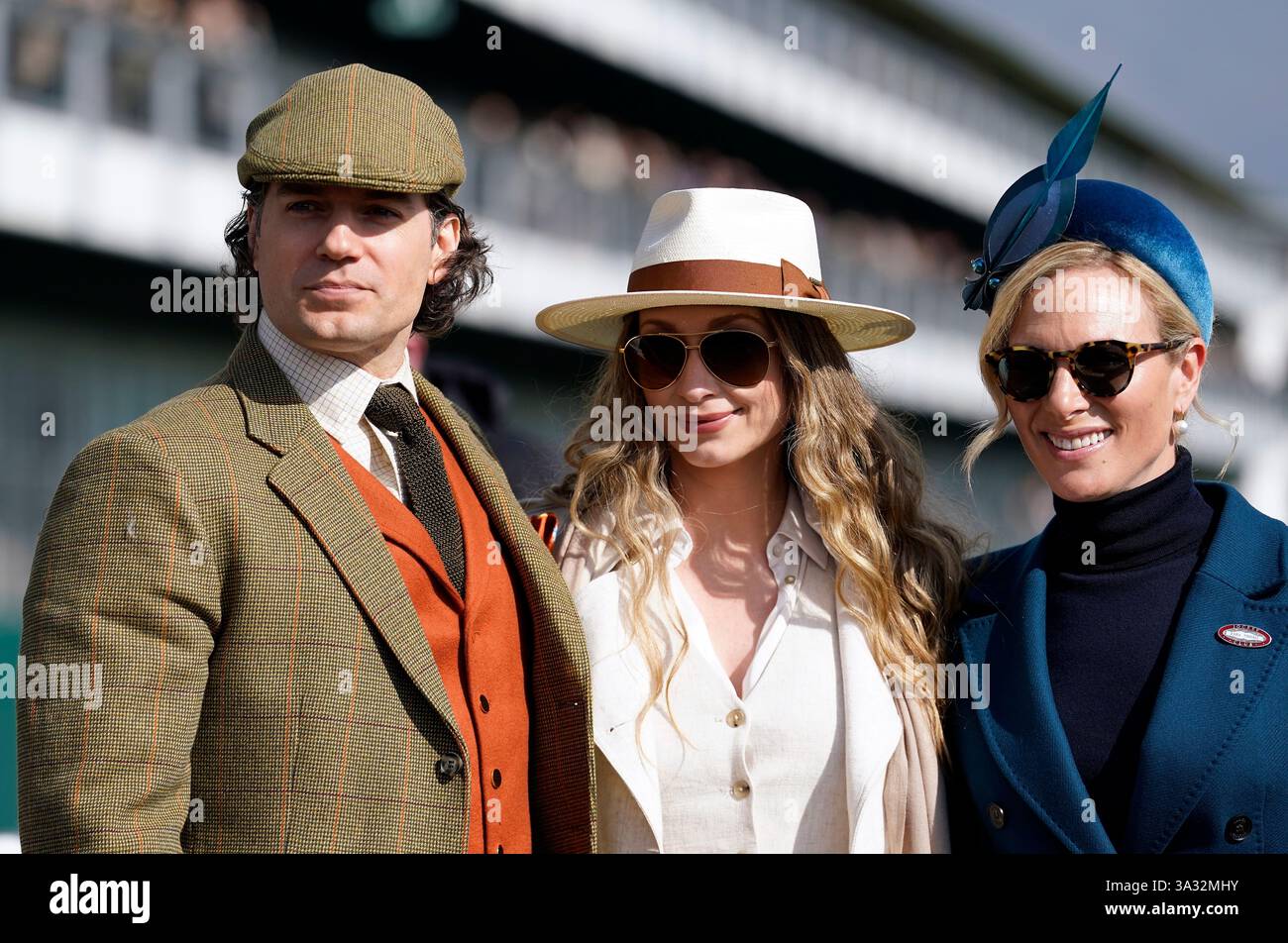 Henry Cavill, Natalie Viscuso and Zara Tindall (right) on day four of ...