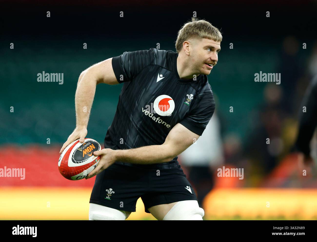Wales' Aaron Wainwright during a captain's run at Principality Stadium ...