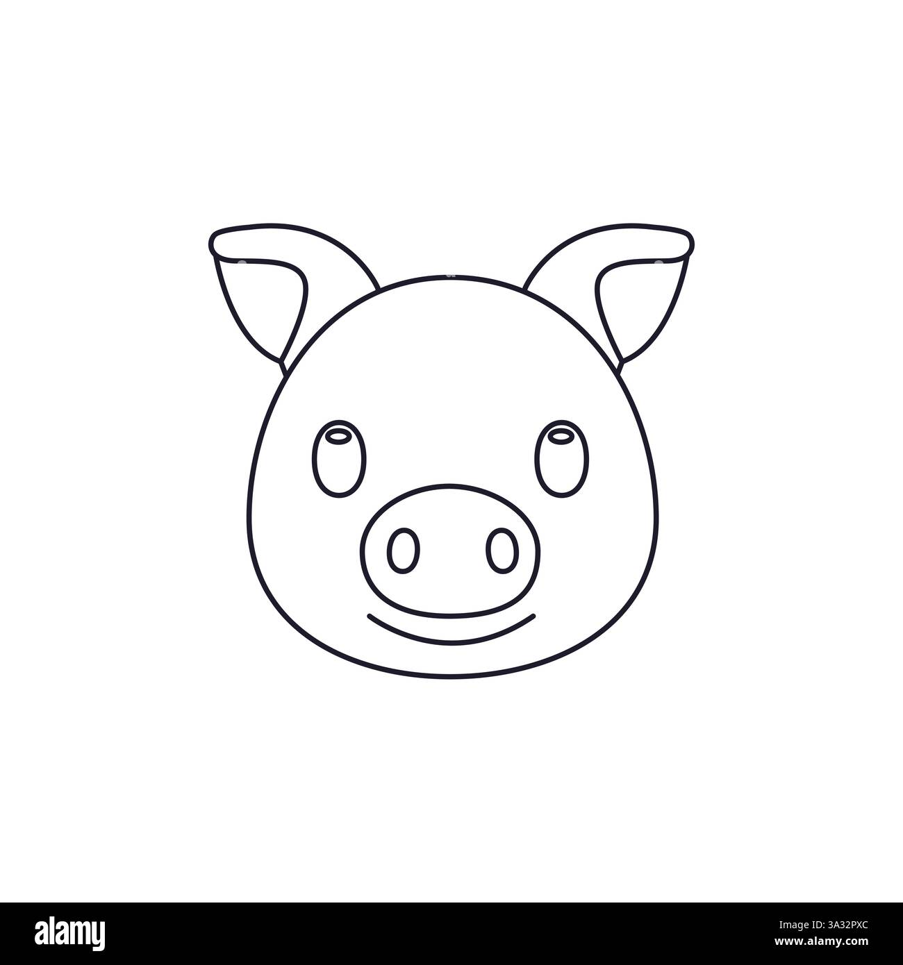 cute pig face emoji symbol sign icon vector illustration head Stock ...