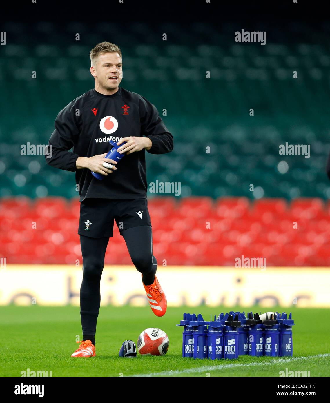 Wales' Gareth Anscombe during a captain's run at Principality Stadium ...