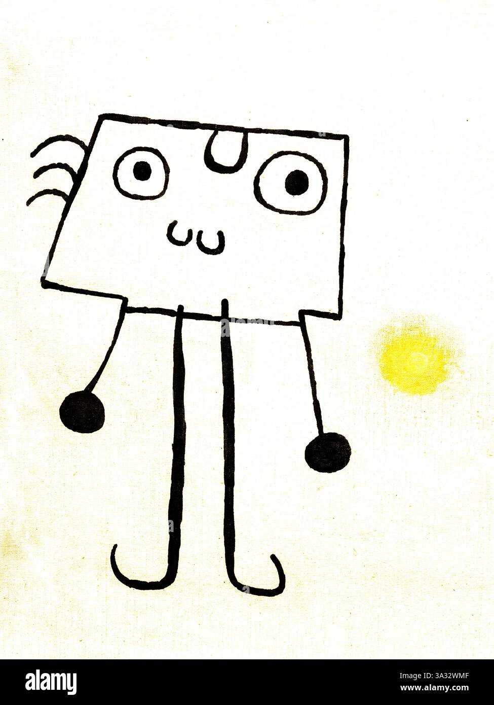 Part of a larger line drawing by Joan Miró, in the Fundació Joan Miró ...