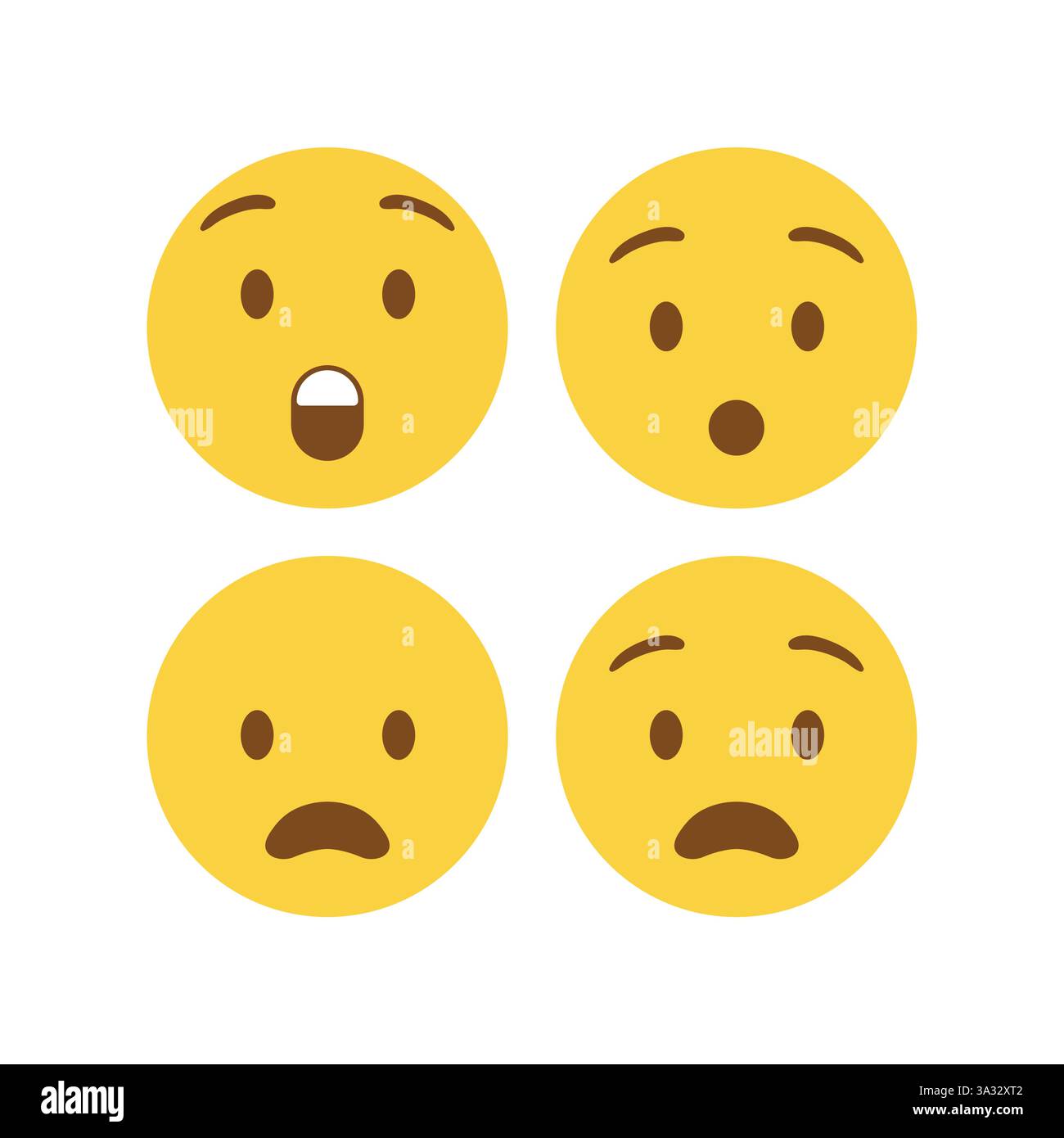 sad fearful shocked face emoji symbol sign icon vector illustration ...