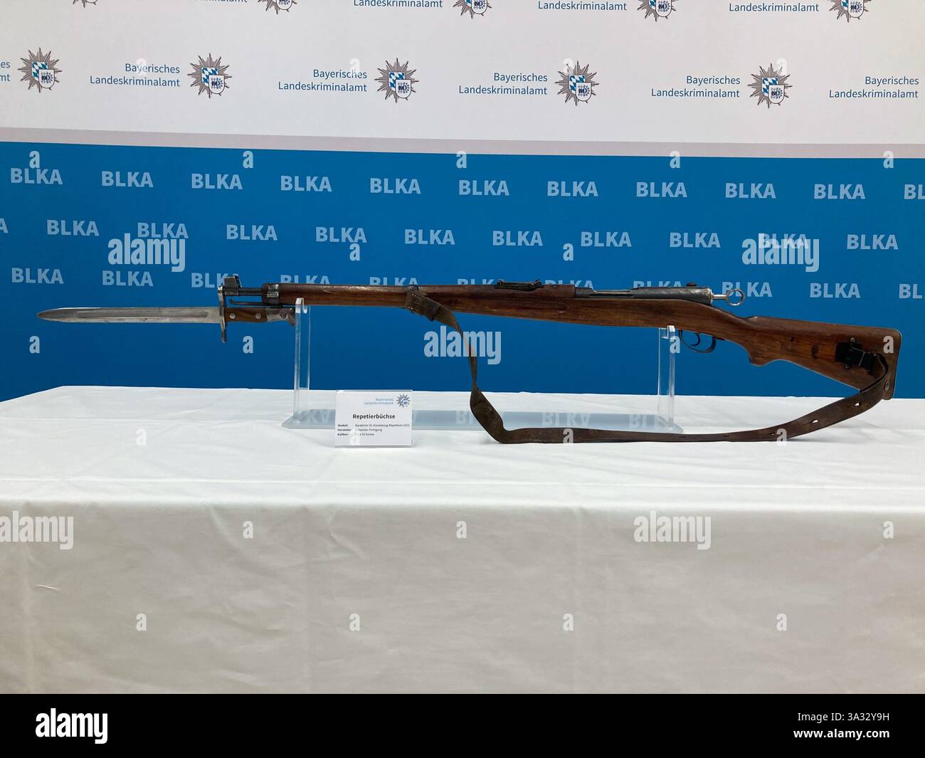 Munich, Germany. 14th Mar, 2025. A rifle with bayonet from 1936 was the ...