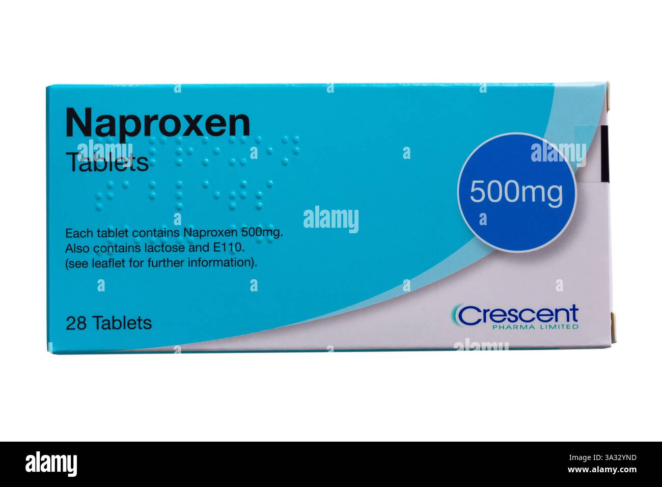 Naproxen tablets isolated on white background - used to treat painful ...