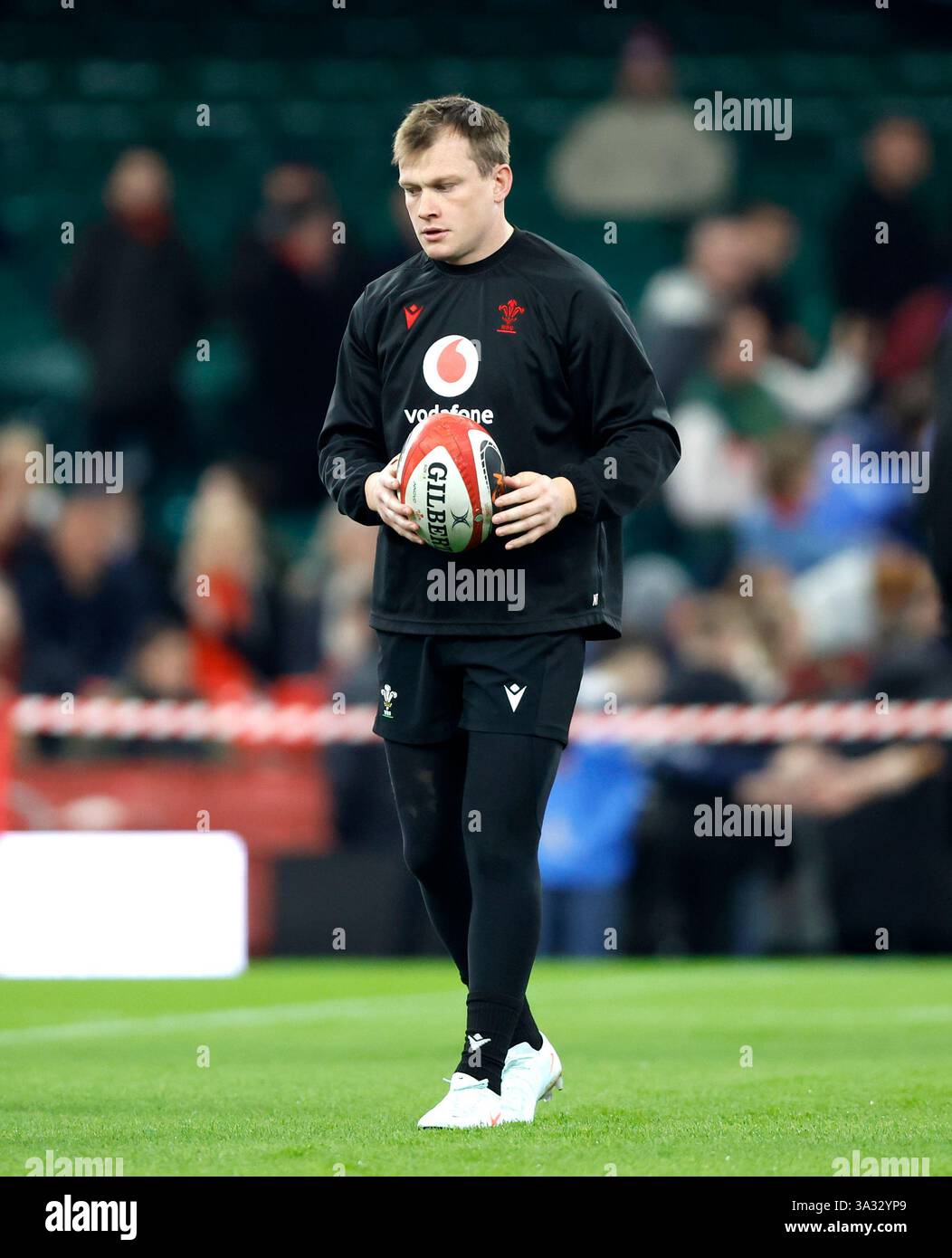 Wales' Nick Tompkins during a captain's run at Principality Stadium ...