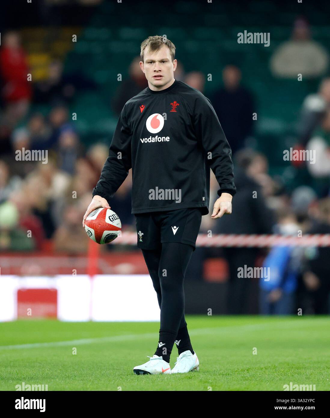 Wales' Nick Tompkins during a captain's run at Principality Stadium ...