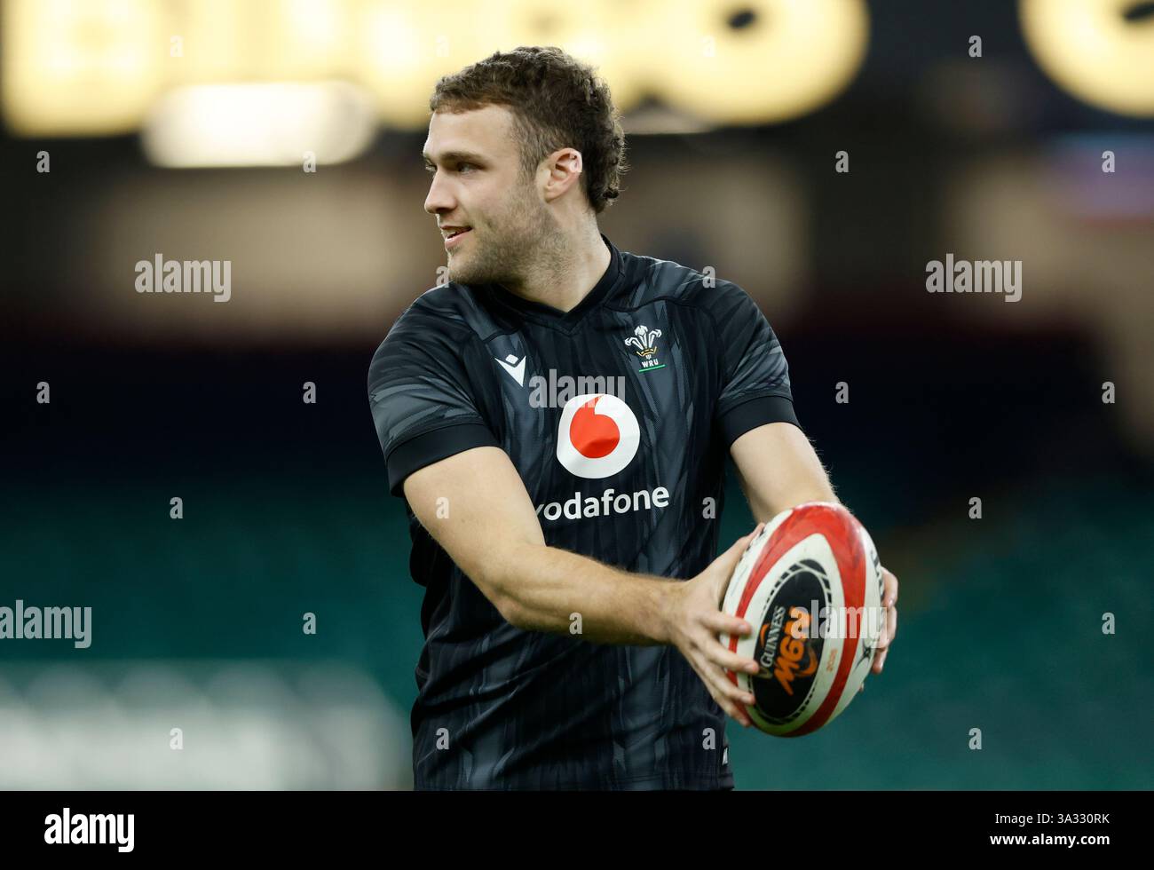 Wales' Max Llewellyn during a captain's run at Principality Stadium, Cardiff. Picture date ...