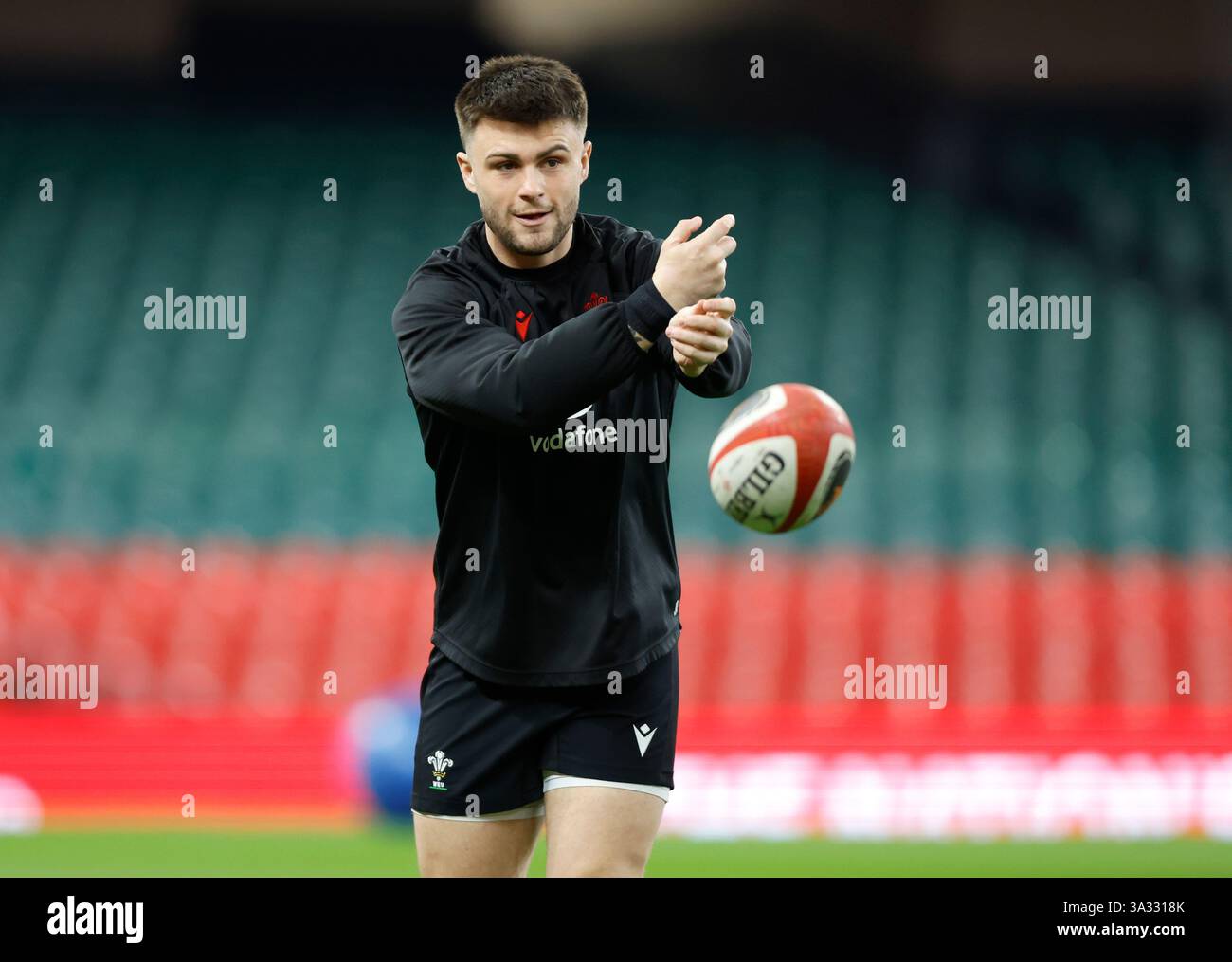 Wales' Joe Roberts during a captain's run at Principality Stadium ...