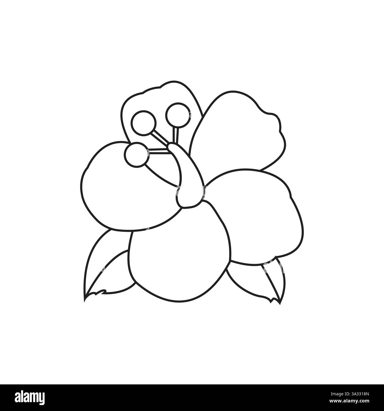 hibiscus flower bloom emoji symbol sign icon vector illustration Stock ...