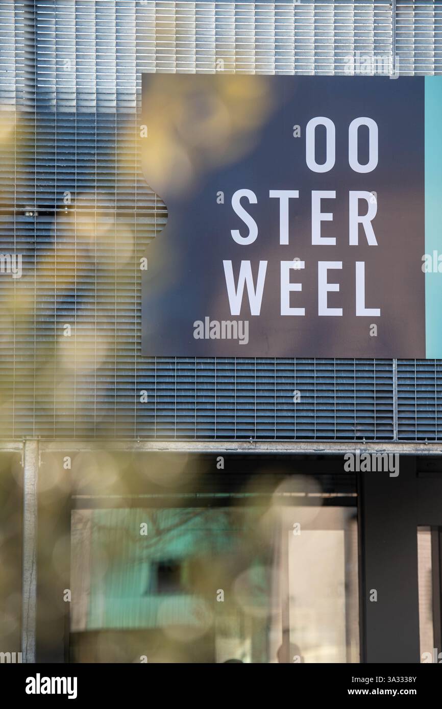 Antwerp, Belgium. 14th Mar, 2025. An Oosterweel logo is seen during a ...