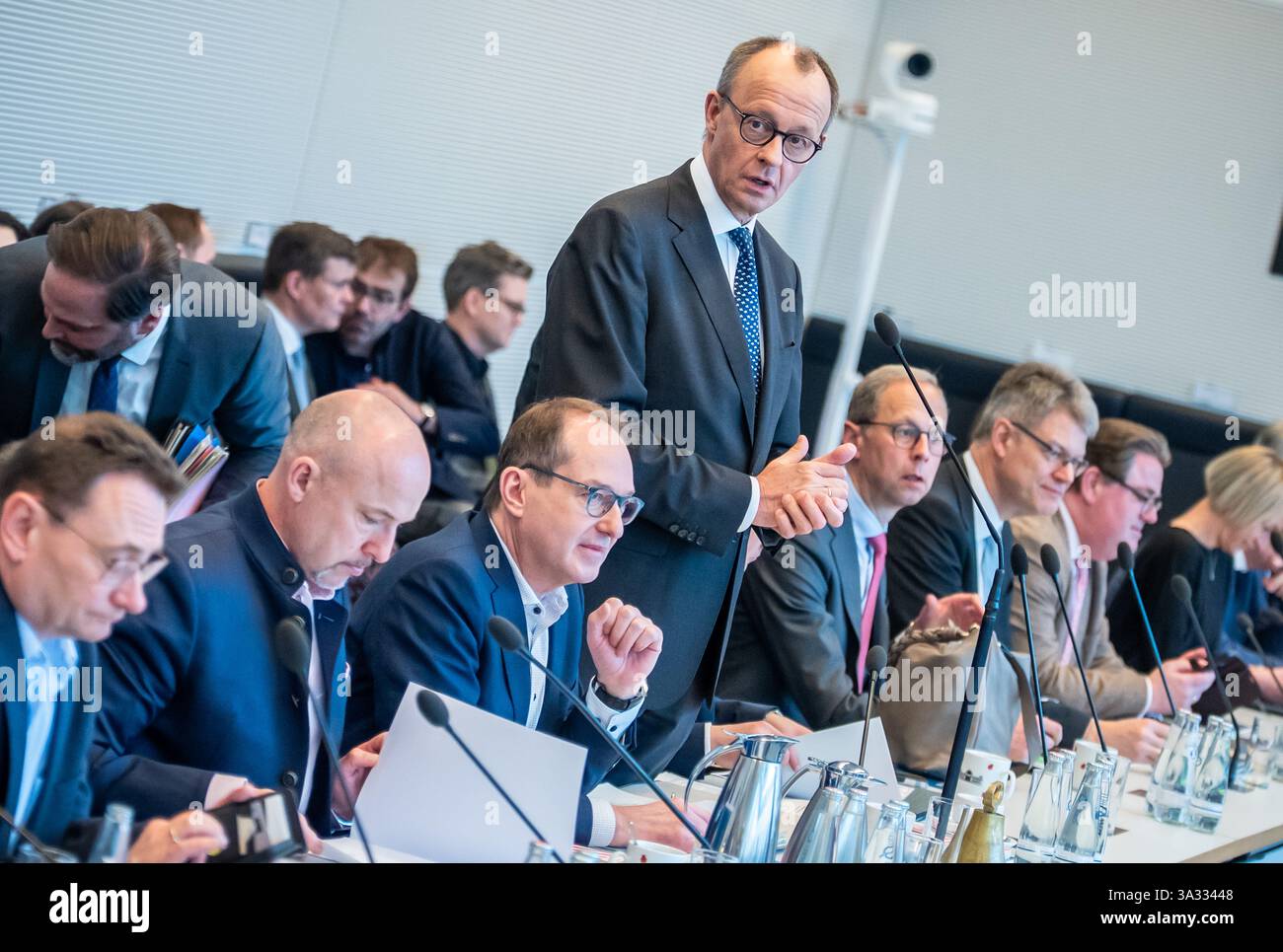 Berlin, Germany. 14th Mar, 2025. Friedrich Merz (M), CDU/CSU ...