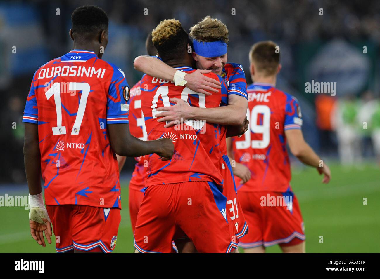 Rome, Lazio. 13th Mar, 2025. Pavel Sulc of Viktoria Plzen celebrates ...