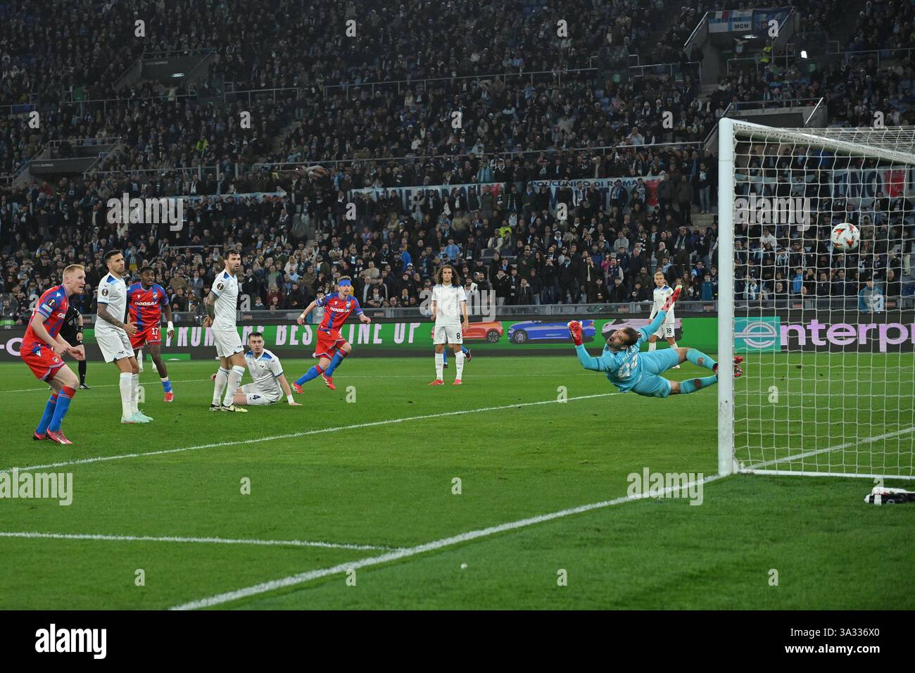 Rome, Lazio. 13th Mar, 2025. Pavel Sulc of Viktoria Plzen scores his ...