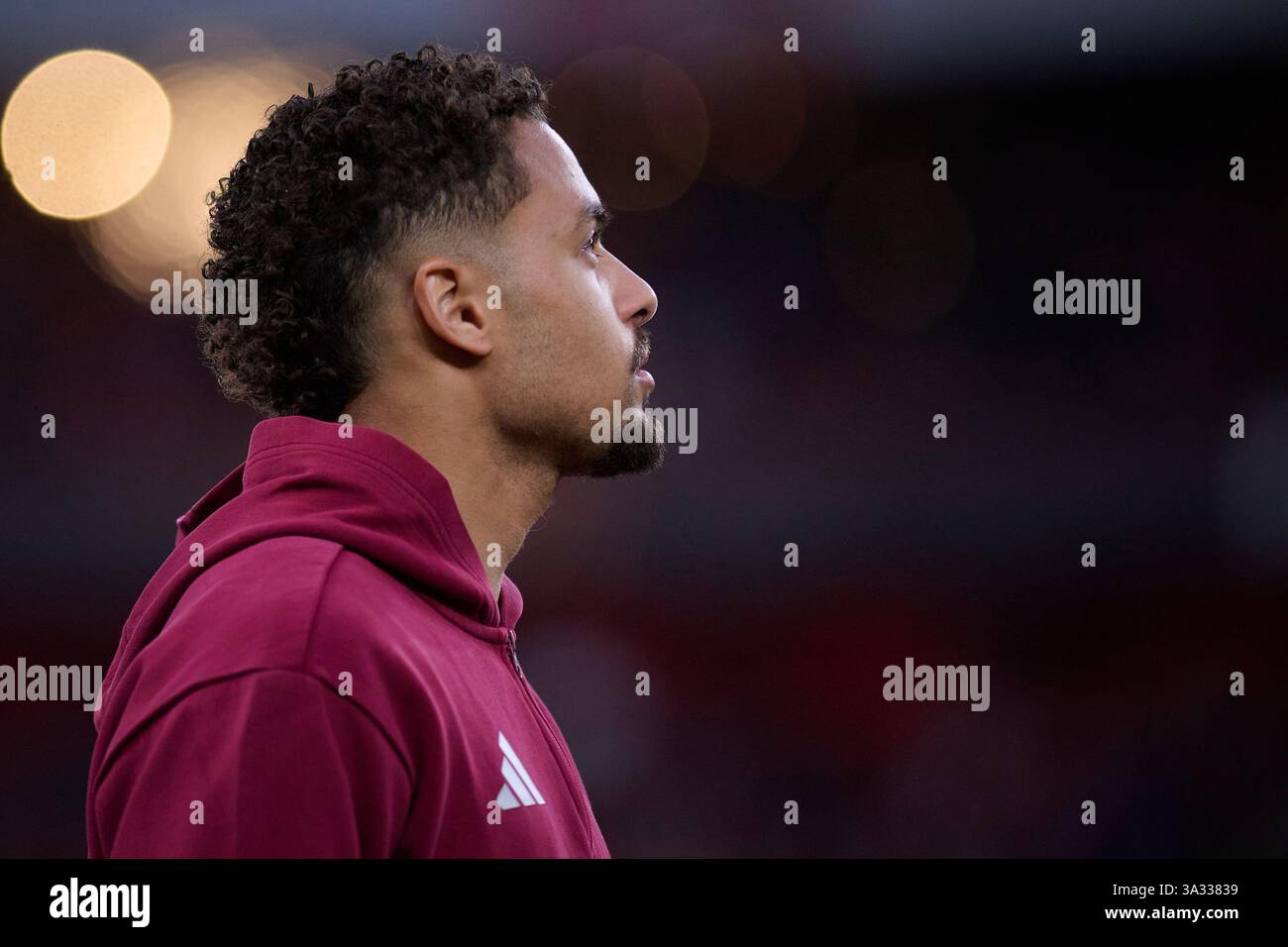 Bilbao, Spain. 13th Mar, 2025. AS Roma's Devyne Rensch during UEFA ...