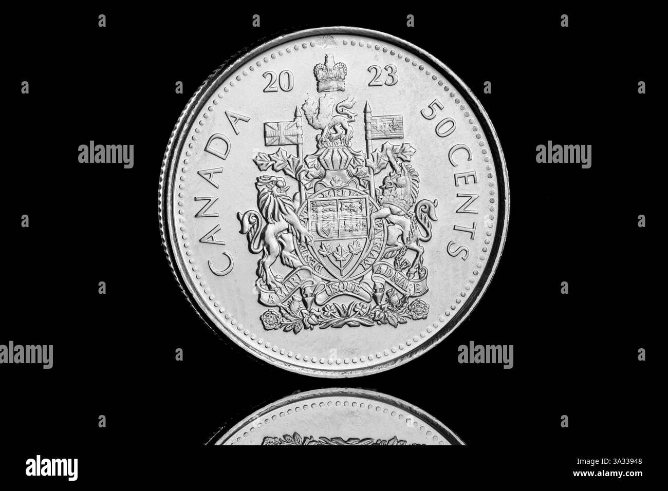 2023 Canadian 50 Cents coin featuring a portrait of King Charles III ...
