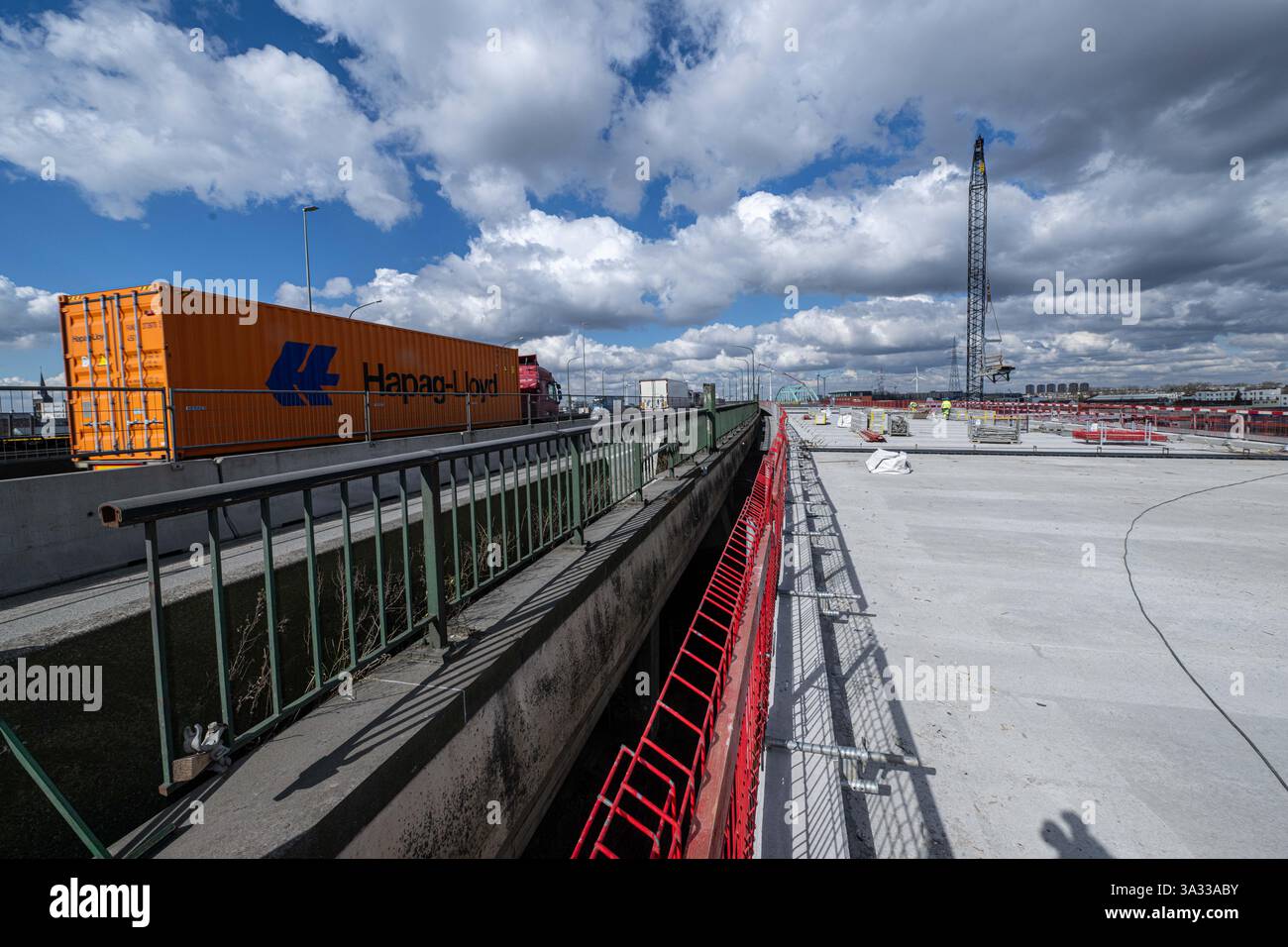 Antwerp, Belgium. 14th Mar, 2025. Construction activity is seen on the ...