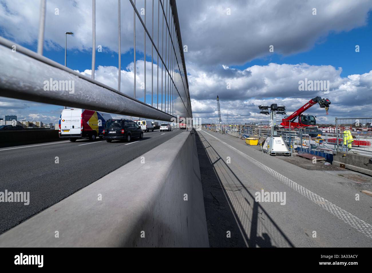 Antwerp, Belgium. 14th Mar, 2025. Construction activity is seen on the ...