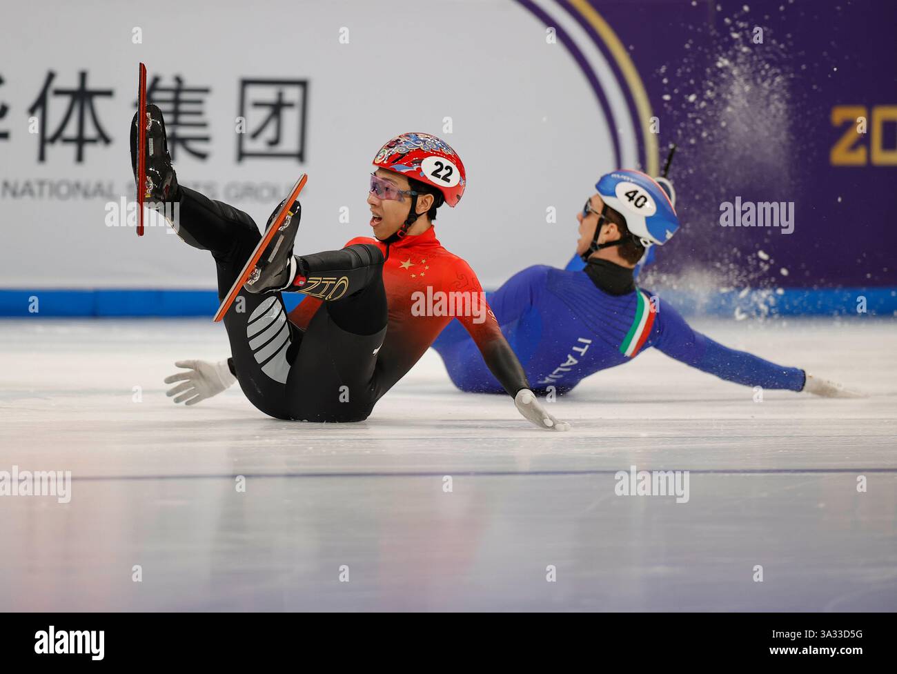 Beijing, China. 14th Mar, 2025. Sun Long (L) of China and Thomas ...