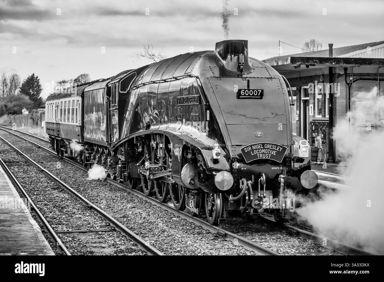 The image is of the famous LNER A4 Pacific Class 4-6-2 Sir Nigel ...