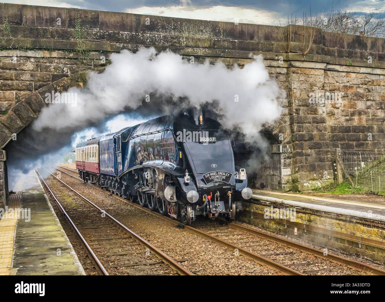 The image is of the famous LNER A4 Pacific Class 4-6-2 Sir Nigel ...
