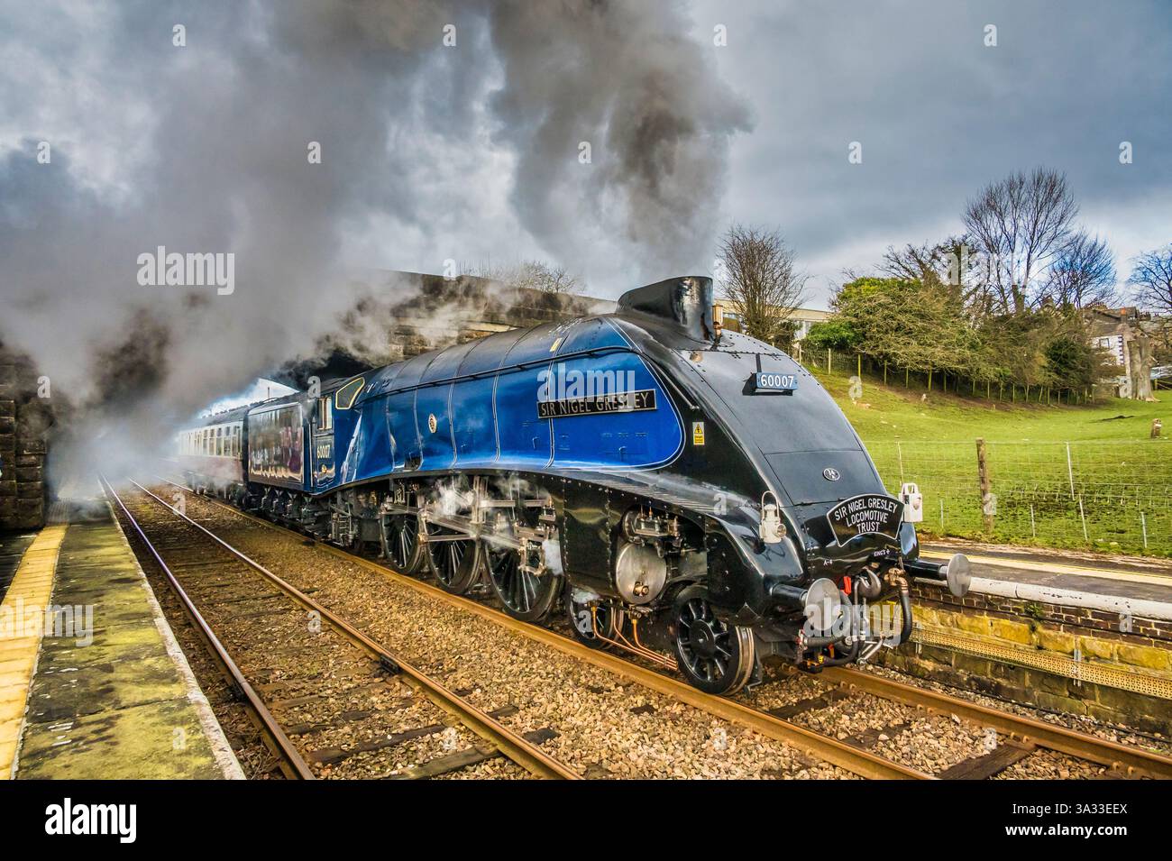 The image is of the famous LNER A4 Pacific Class 4-6-2 Sir Nigel ...