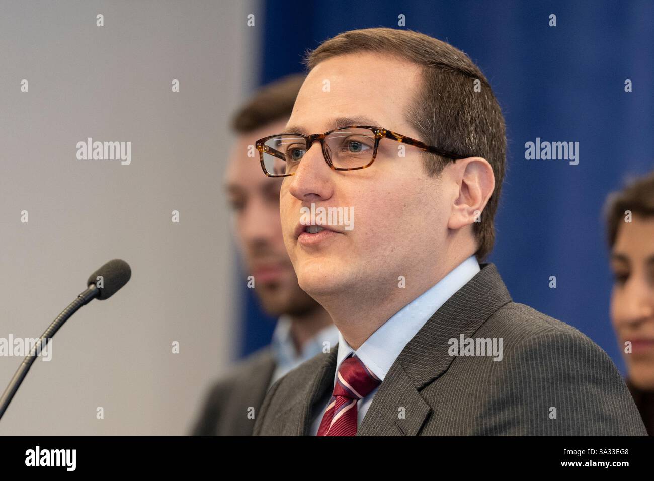 New York, United States. 13th Mar, 2025. Assemblymember Micah Lasher ...