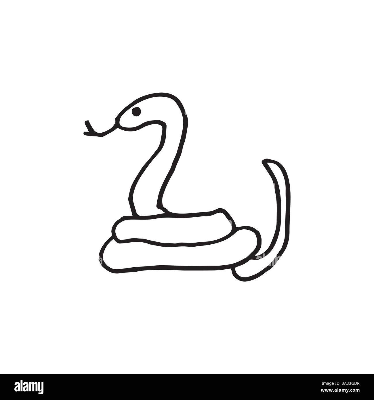 snake hand drawn drawing vector doodle cute childish cartoon scribble ...