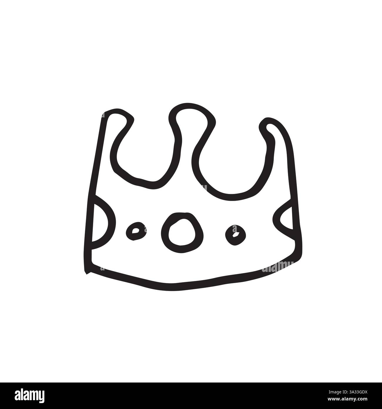 crown hand drawn drawing vector doodle cute childish cartoon scribble ...