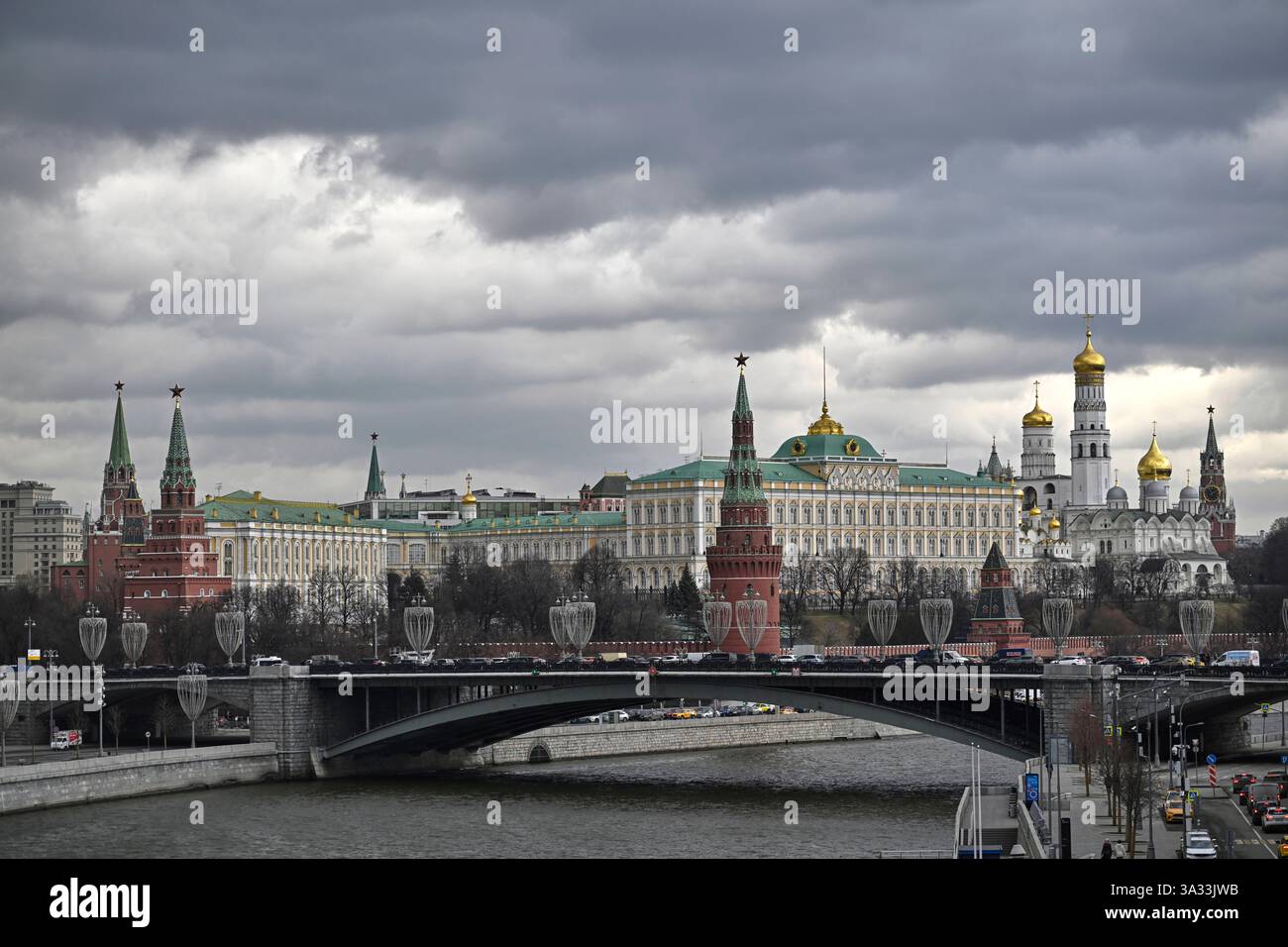 The Kremlin with the Grand Kremlin Palace, center right, are seen ...