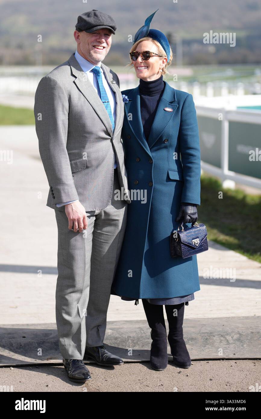 Zara and Mike Tindall arrive for the final day of the British Horse ...