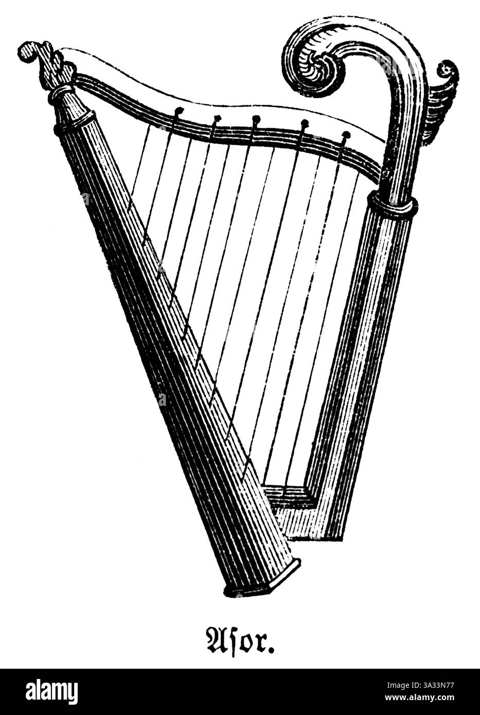 Asor, a musical instrument of the Israelites similar to the harp with ...