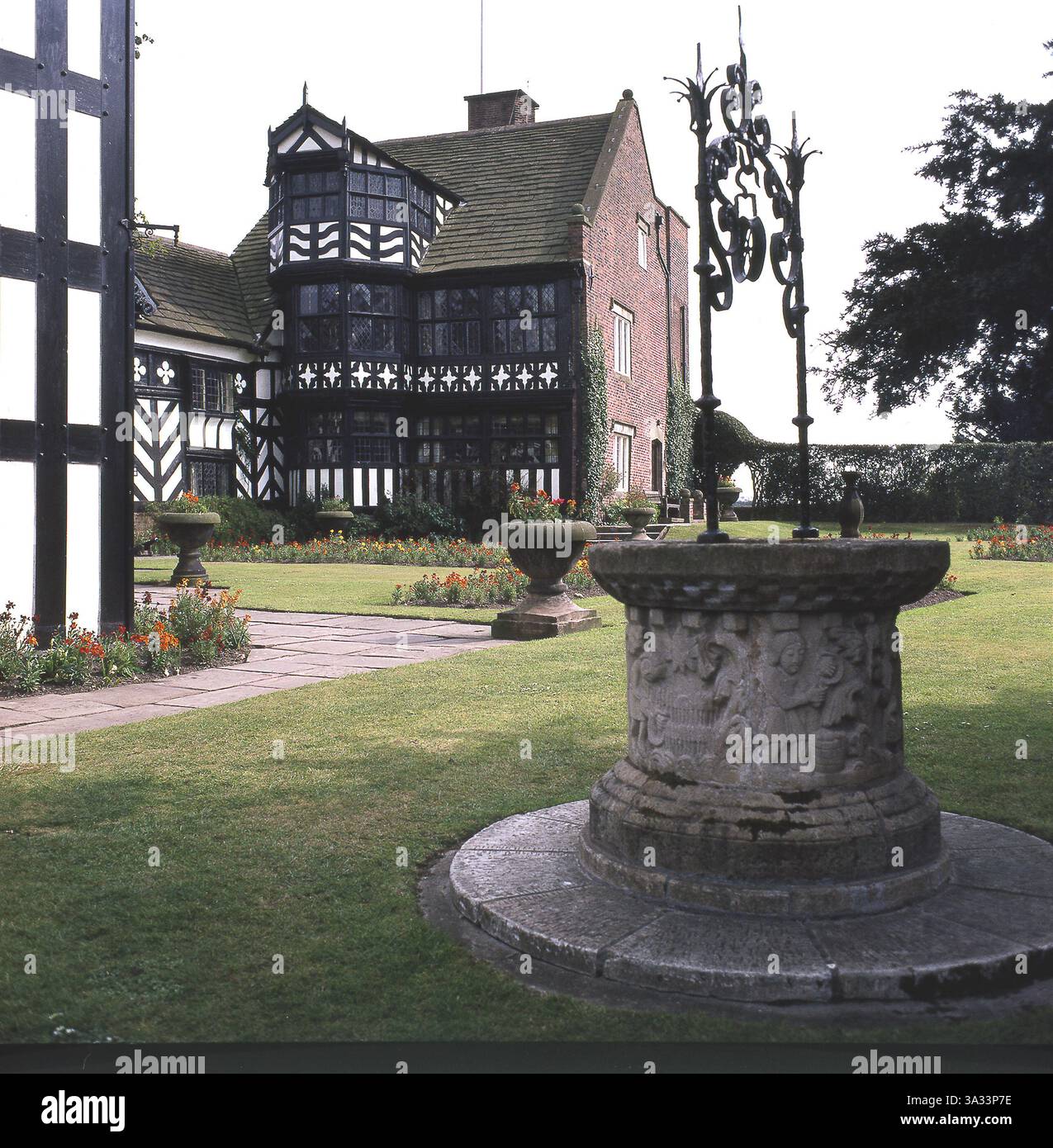 Location: Cheshire; The timbered buildings of Gawsworth Hall Stock ...