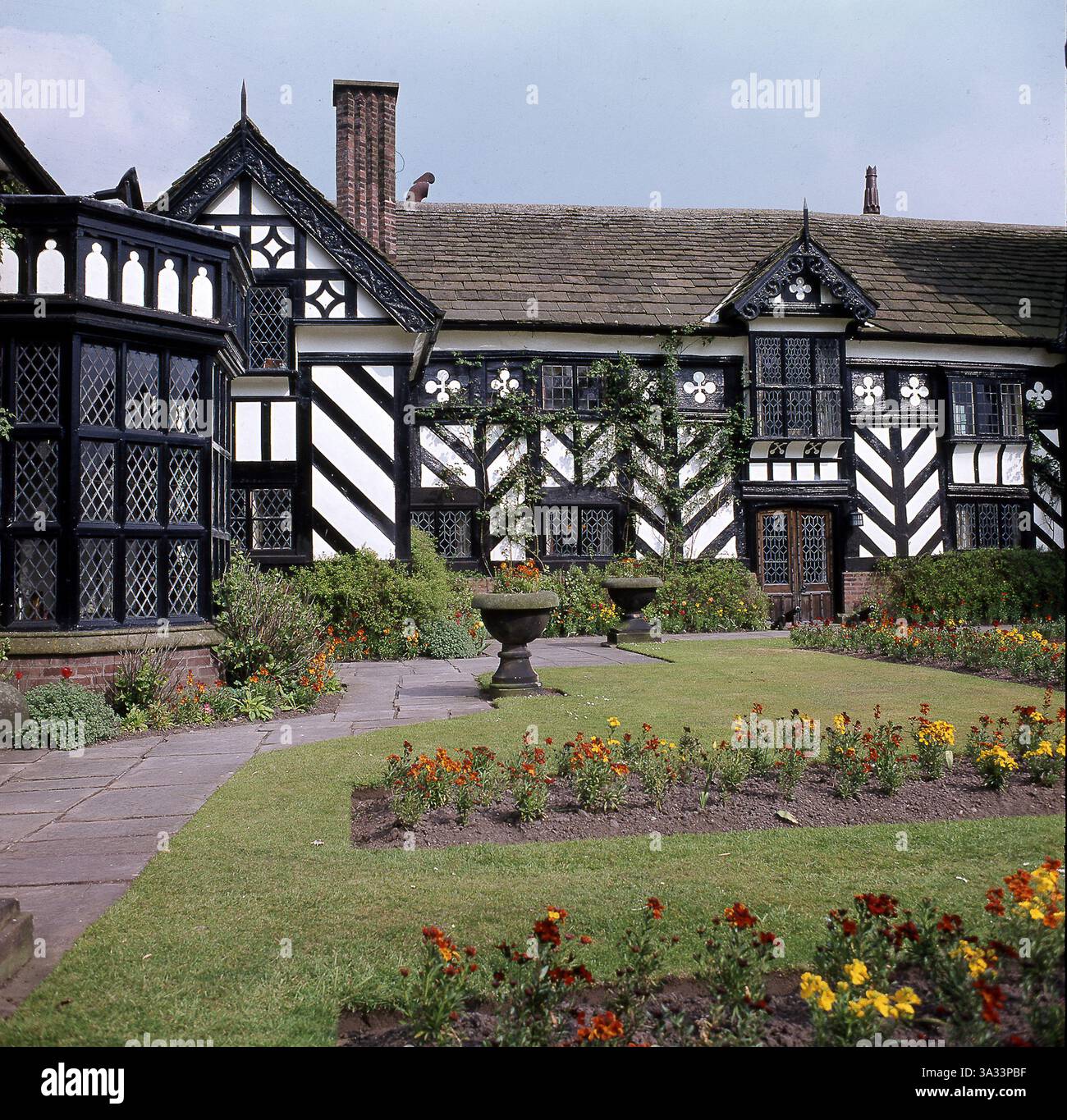 Location: Cheshire; The timbered buildings of Gawsworth Hall Stock ...