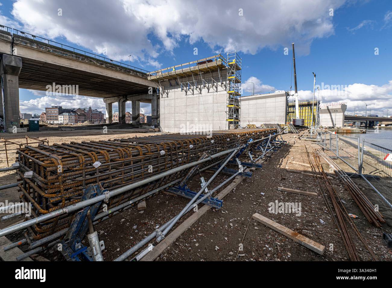 Antwerp, Belgium. 14th Mar, 2025. Construction activity is seen during ...