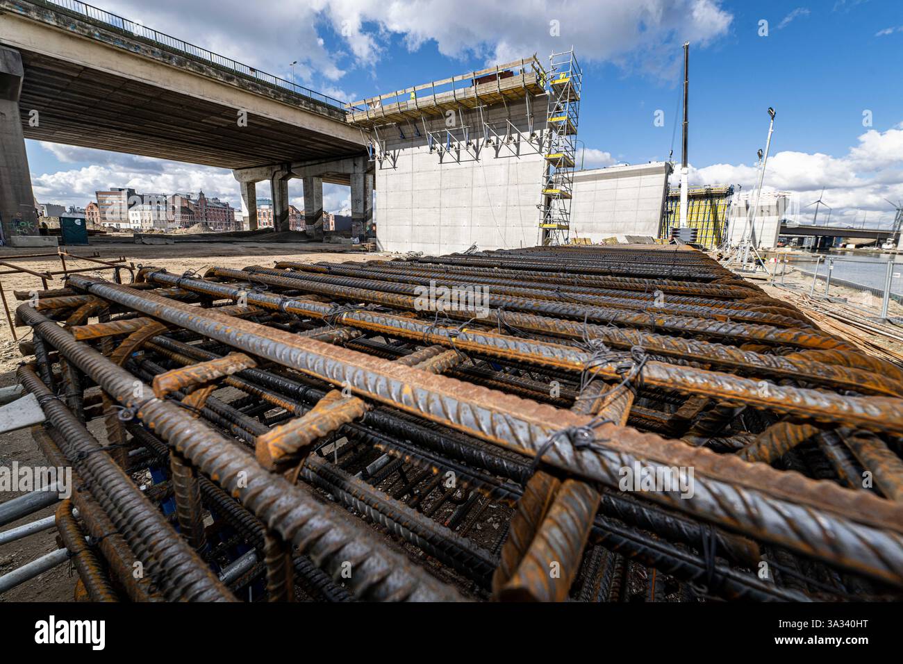 Construction activity is seen during a visit to the construction of the ...