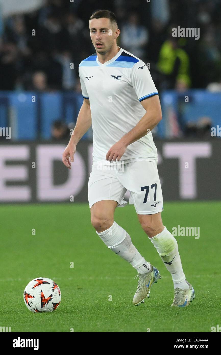 Adam Marusic of SS Lazio in action during the Uefa Europa League match ...