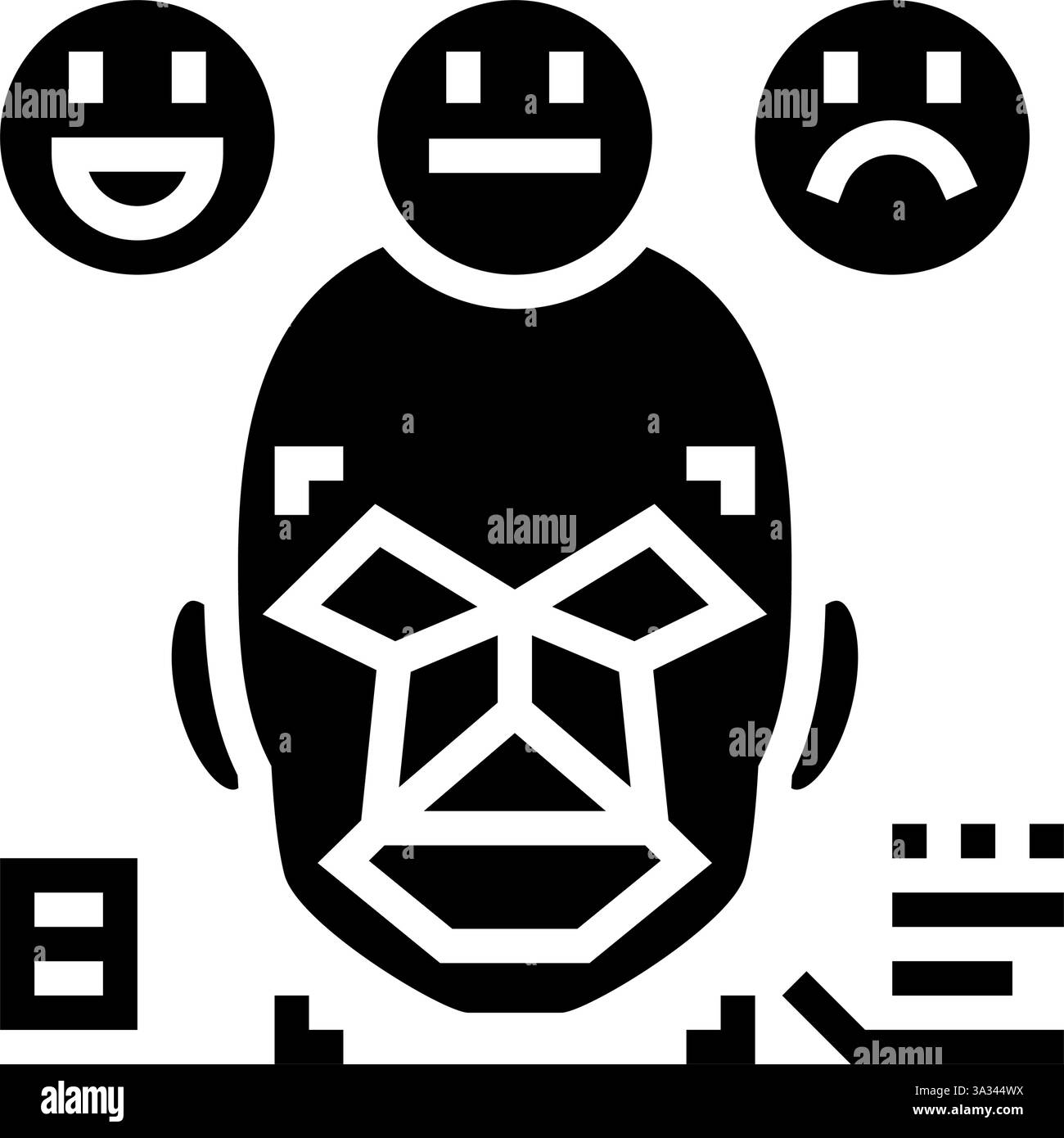 Sentiment Analysis Face Nlp Glyph Icon Vector Illustration Stock Vector