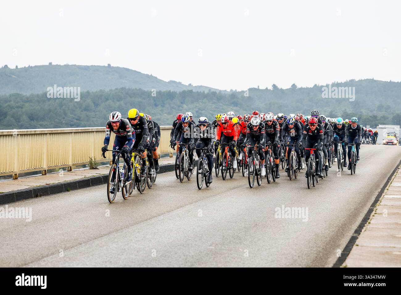 The pack of riders pictured in action during stage six of the 83th ...