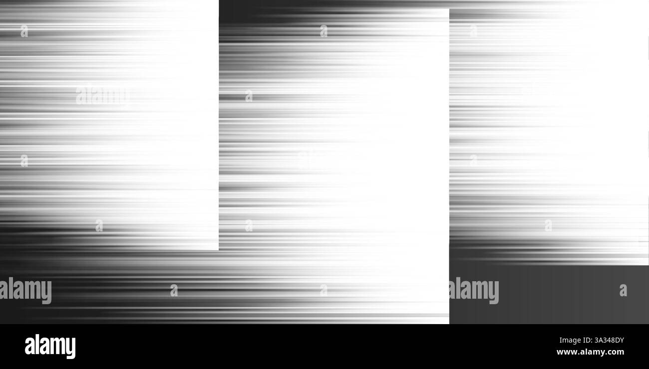 Black and White Bright Linear Striped Motion Blur Patterned Overlaying Rectangular Gradient ...
