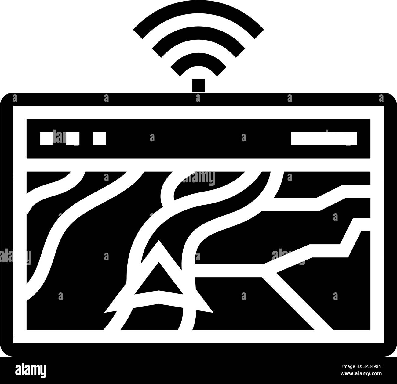 smart navigation system glyph icon vector illustration Stock Vector ...
