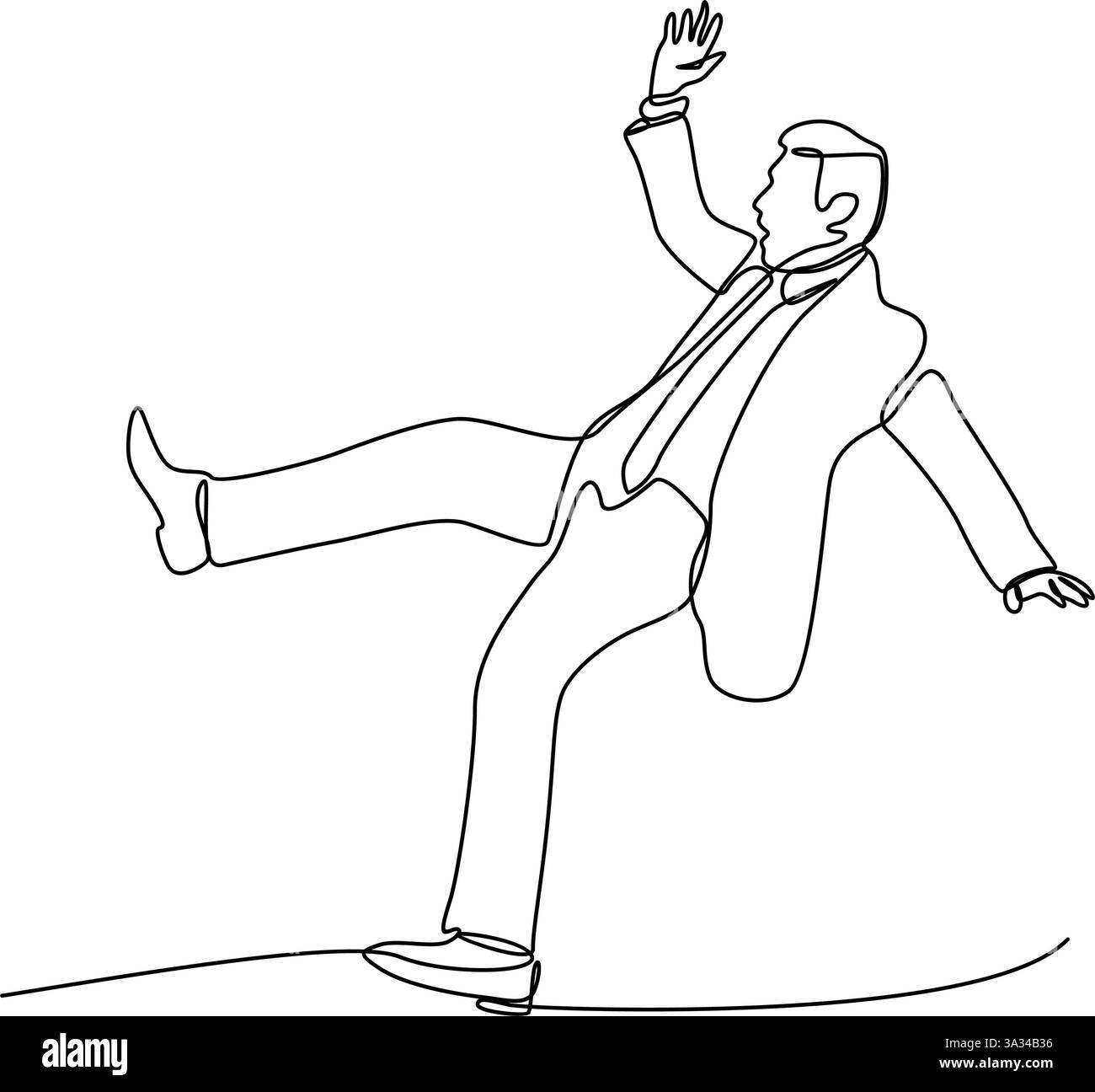 Continuous Single Line Drawing Vector Illustration of Businessman ...