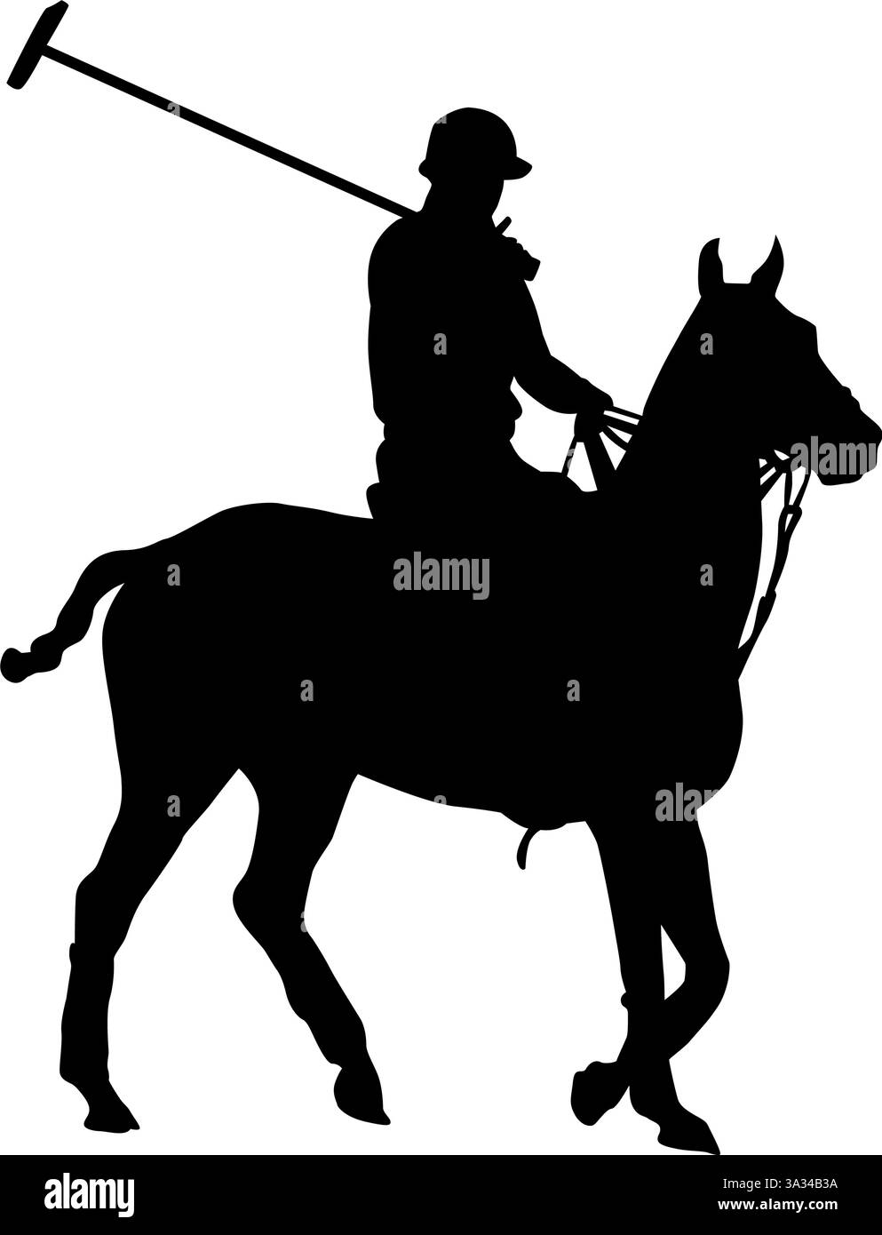 Polo Player Silhouette, horse polo sport vector Stock Vector Image ...