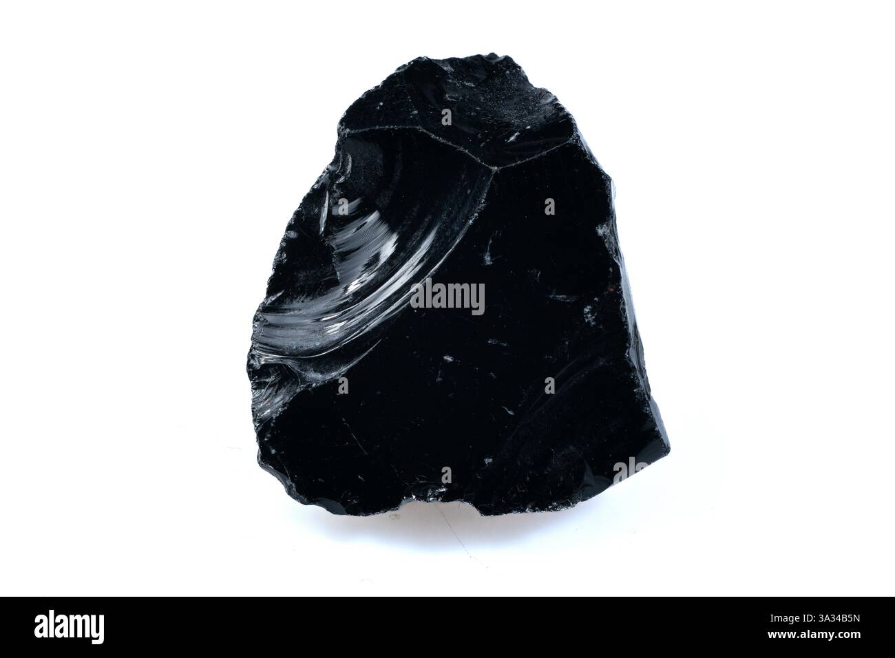 Shiny Natural Obsidian Rock Isolated on White Background Showing Smooth ...