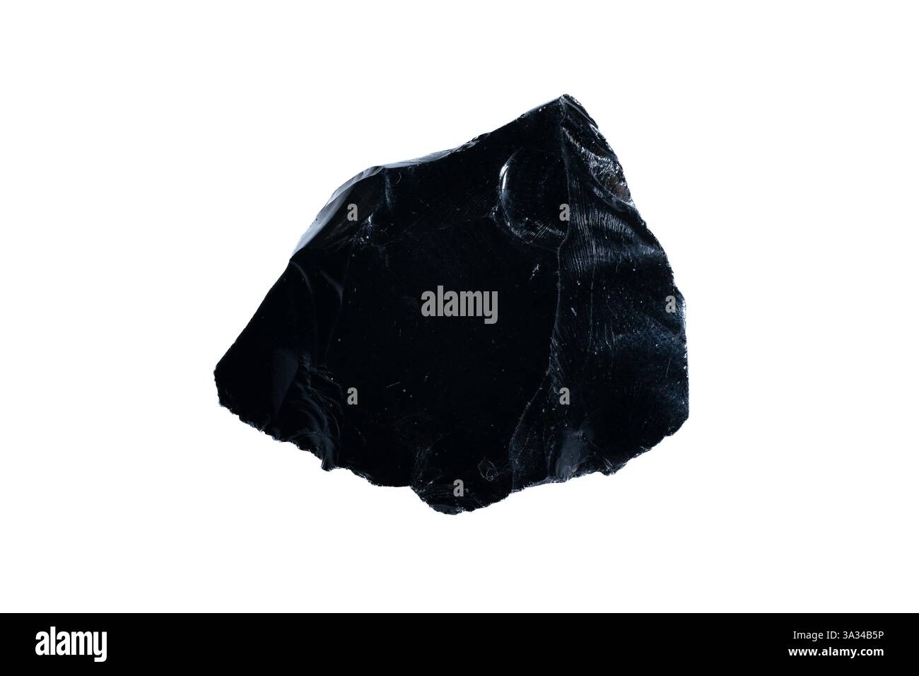 Natural Obsidian Volcanic Glass Stone Specimen with Black Reflective ...