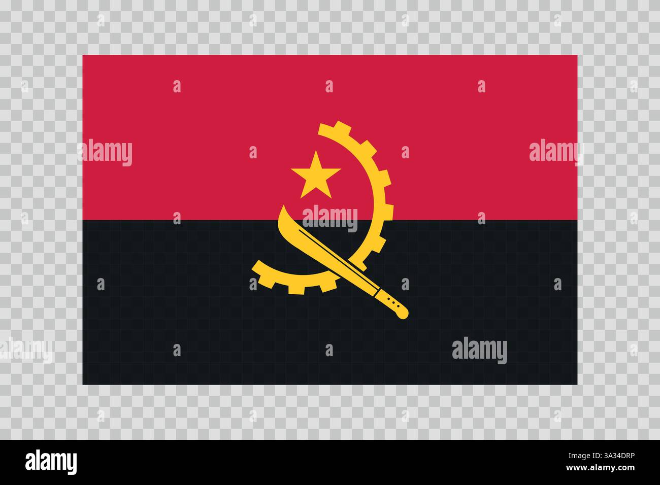 Flag of Angola. Angolan national symbol in official colors. Template ...
