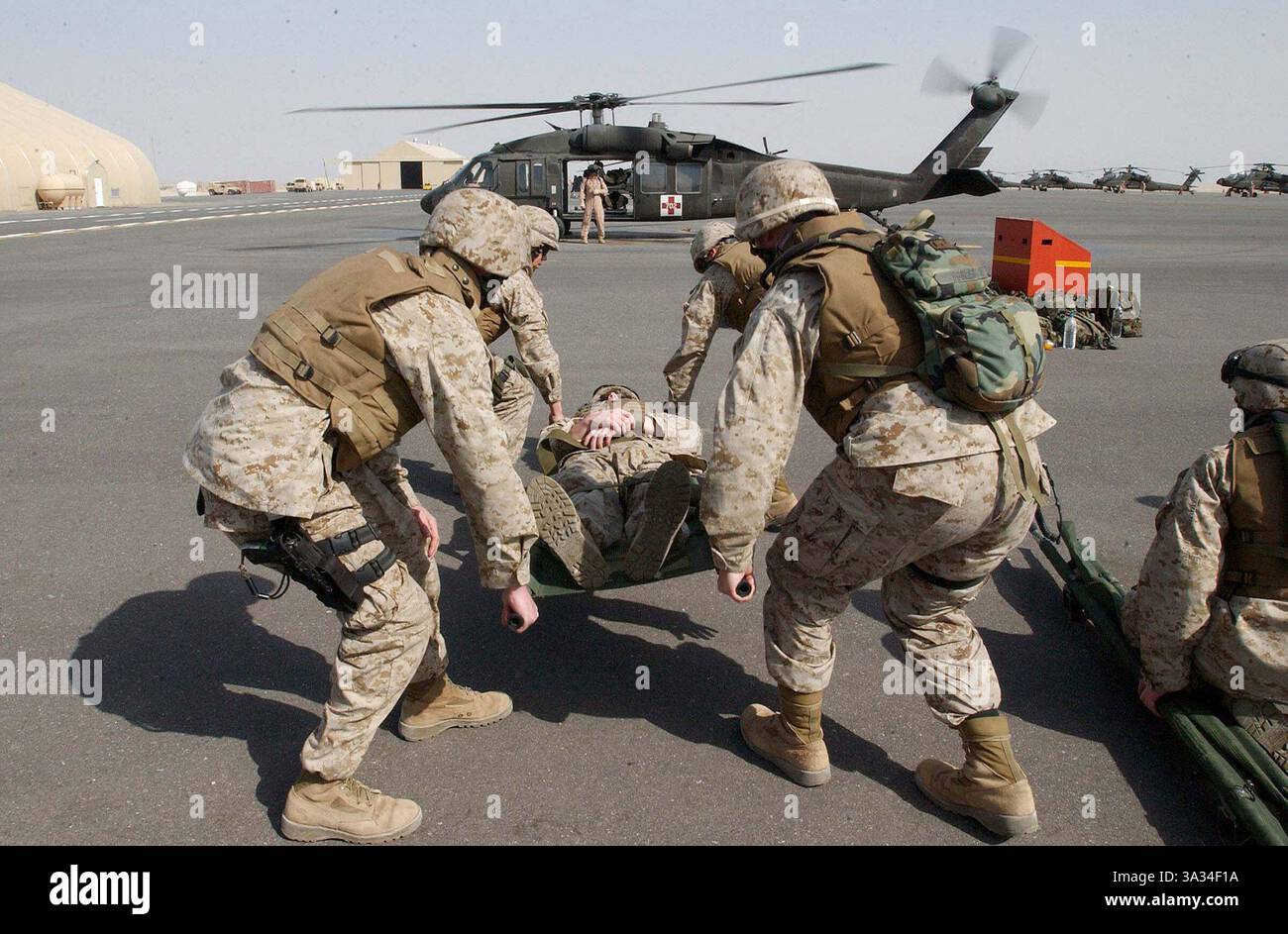 Mar 08, 2004; Camp Udari, Kuwait; Navy corpsmen from 2d Battalion, 2d ...