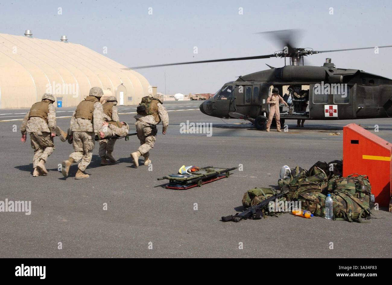 Mar 08, 2004; Camp Udari, Kuwait; Navy corpsmen from 2d Battalion, 2d ...