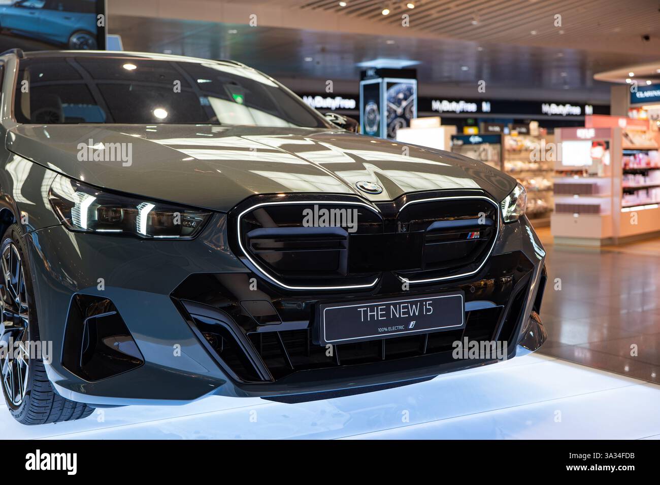 07.03.2025 , Munich International Airport, Germany. 2025 BMW i5 G60 ...