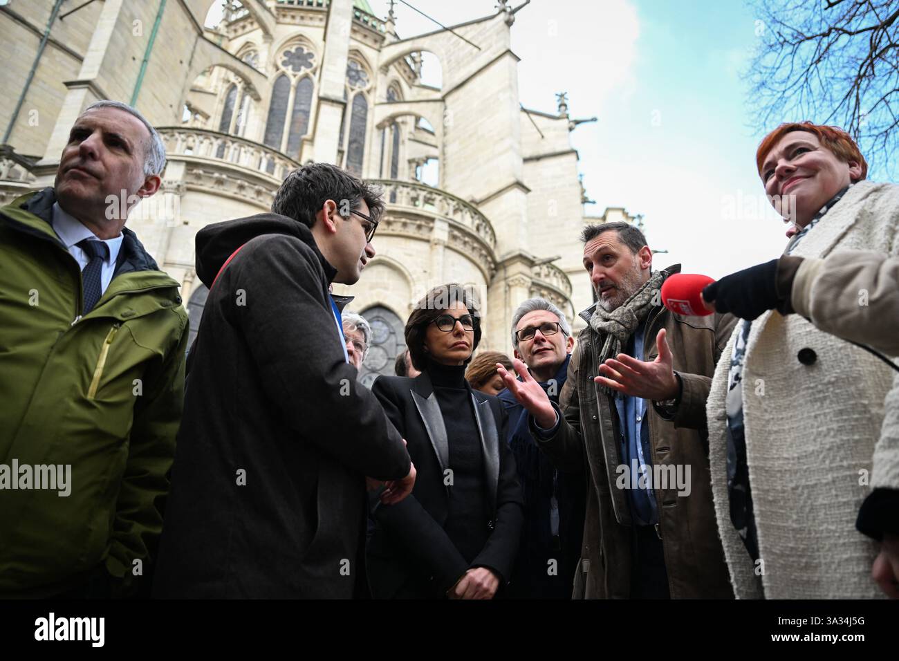 Rachida Dati, French Minister of Culture visits Saint-Denis to lay the ...